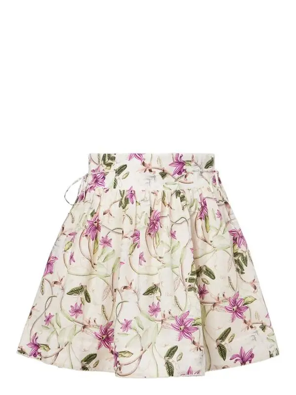 Agua Bendita Floral Linen Shorts - Multicoloured