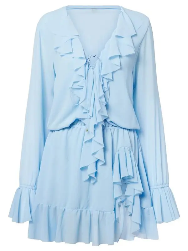 BANANHOT Bellen Ruffled Mini Dress - Blue