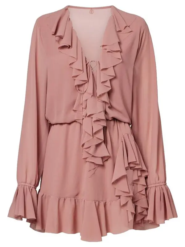 BANANHOT Bellen Ruffled Mini Dress - Pink