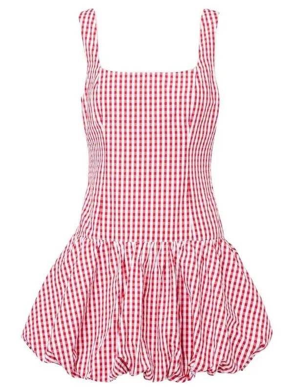 Faithfull The Brand Charlene Gingham Cotton Poplin Minidress - Red