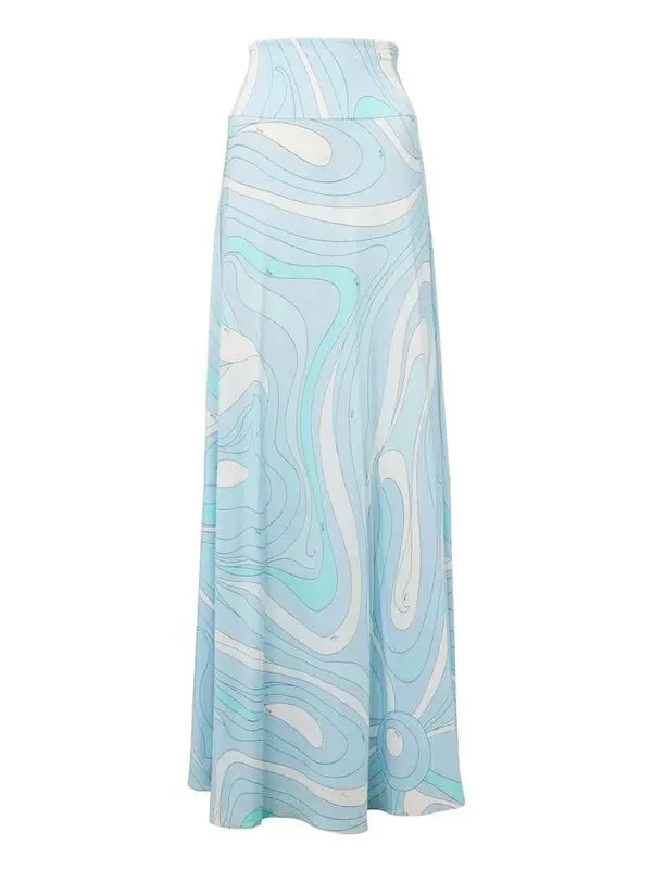 Emilio Pucci Marmo High-rise Maxi Skirt - Blue