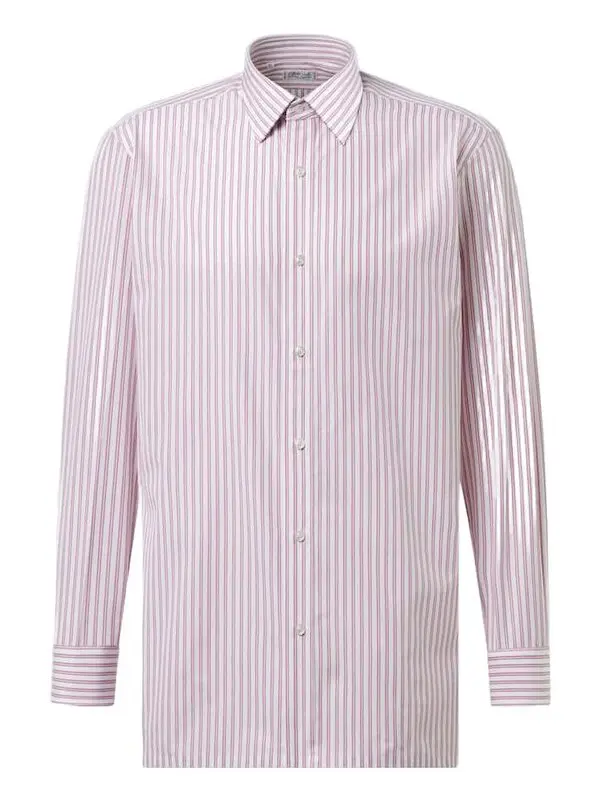 Charvet Striped Cotton Poplin Shirt - Red