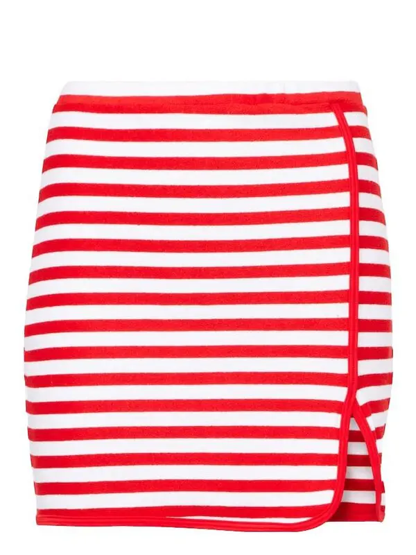 Jade Swim Striped Terry Miniskirt - Red
