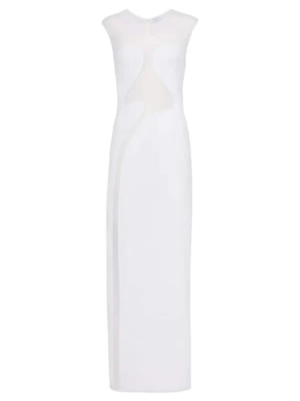 Alaïa Mesh-trimmed Maxi Dress - White