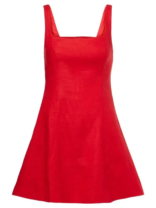 Faithfull The Brand Felice Linen Mini Dress - Red