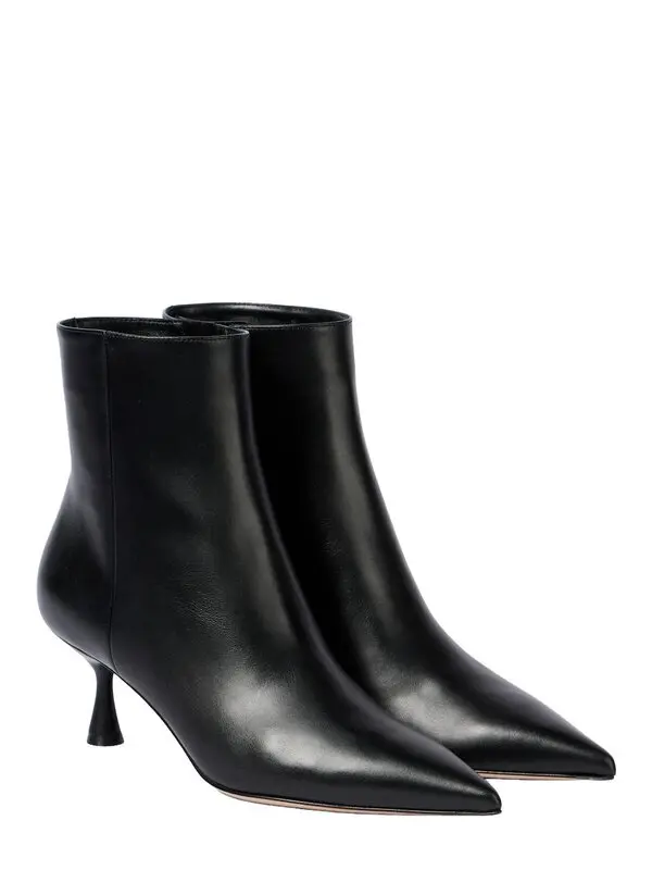 GIANVITO ROSSI Leather Ankle Boots - Black