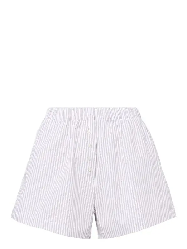 LESET Yoshi Striped Cotton-blend Twill Boxers - White