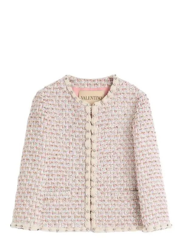 Valentino Garavani Embroidered Ribbon Tweed Jacket - Multicolour