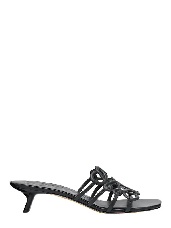 Loewe Petal Anagram Caged Mule Sandals - Black