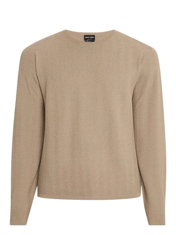 Giorgio Armani Wool Chevron Sweater - Beige