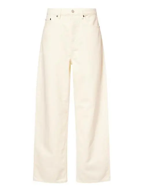 FRAME Baggy Wide-leg Denim Jeans - Off White Grind