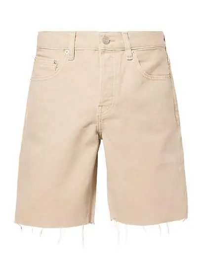 FRAME Relaxed-fit Raw-hem Denim Shorts - Beach Sand