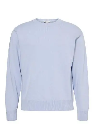 FRAME Ribbed Crewneck Cashmere Jumper - Baby Blue