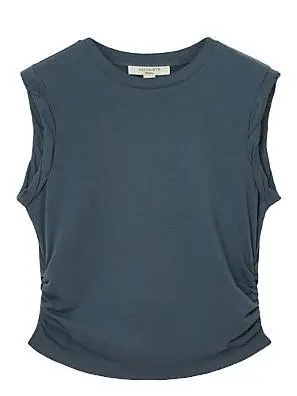 ALLSAINTS West Ruched Stretch Top - Dark Slate Blu