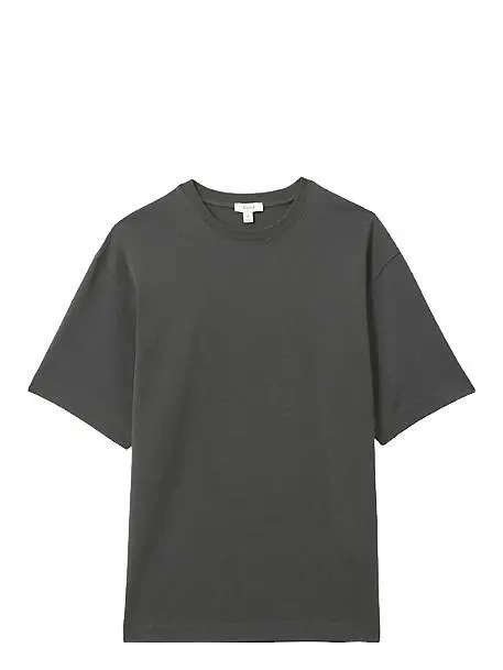 REISS Tate Oversized-fit Cotton-jersey T-shirt - Washed Black