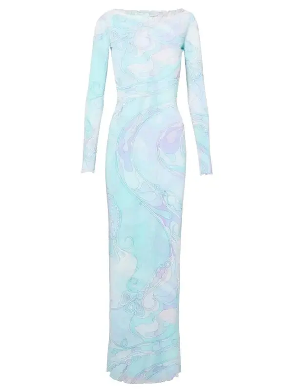 Emilio Pucci Orchidee Tulle Maxi Dress - Multicoloured