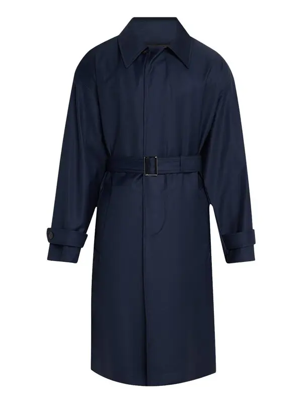 Emporio Armani Belted Trench Coat - Blue