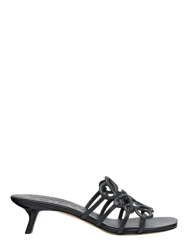 Loewe Petal Anagram Caged Mule Sandals - Black