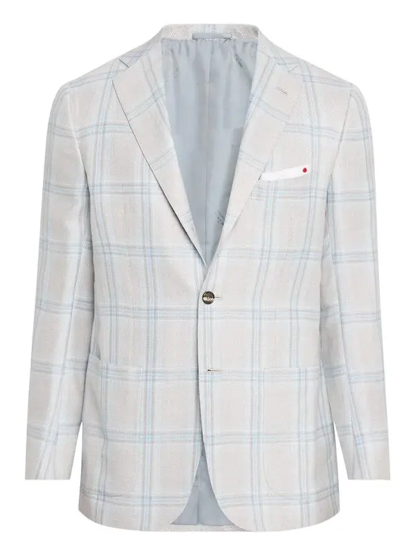 Kiton Checked Sport Coat - Blu Mult