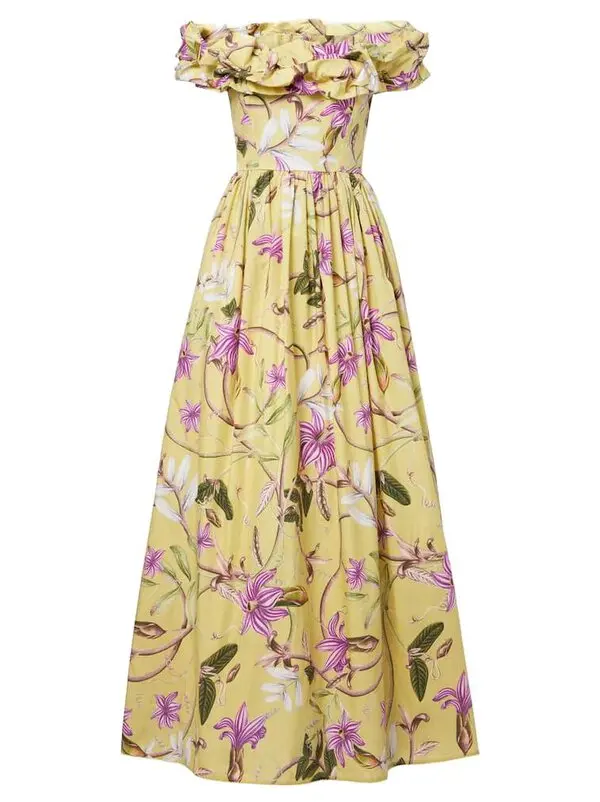 Agua Bendita Espliego Floral Cotton Poplin Maxi Dress - Multicoloured