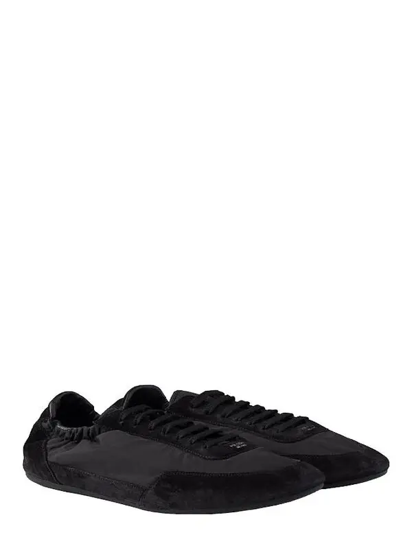 Prada Re-nylon And Suede Elasticized Sneakers - Black