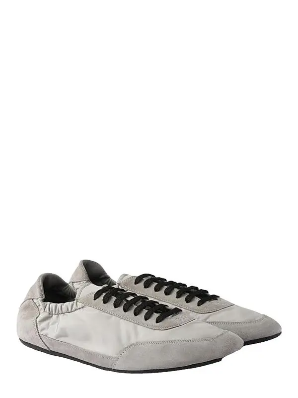 Prada Re-nylon And Suede Elasticized Sneakers - Grey