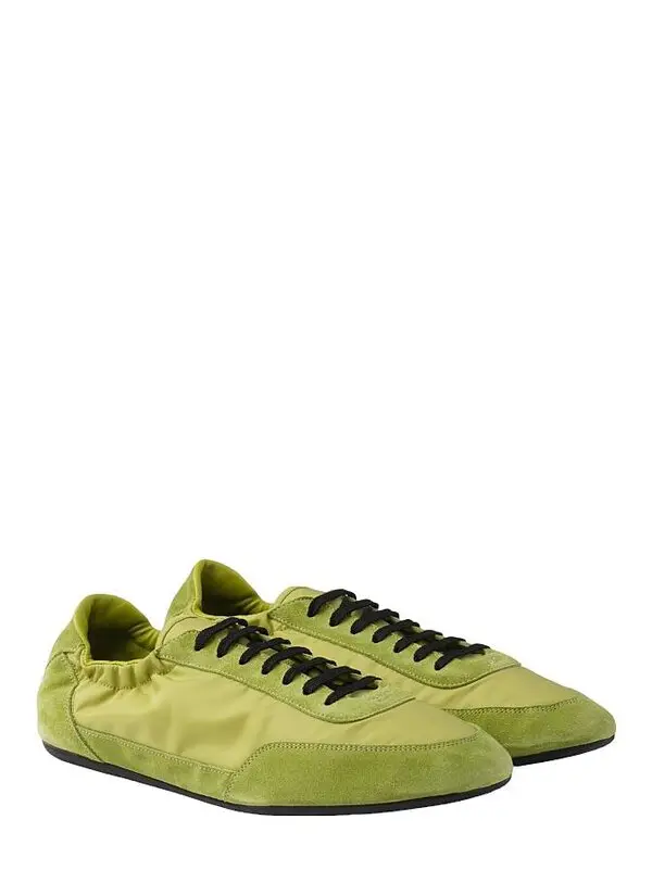 Prada Re-nylon And Suede Elasticized Sneakers - Yellow