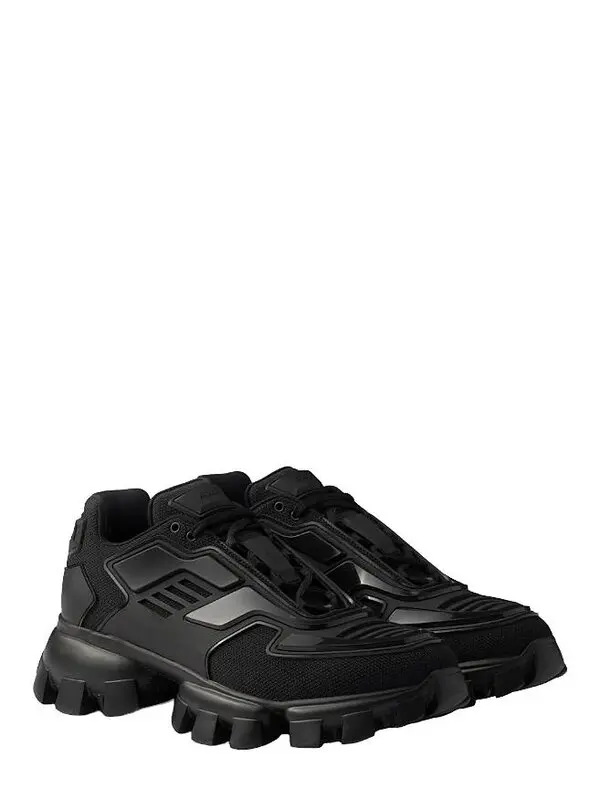 Prada Cloudbust Thunder Knit Fabric Sneakers - Black