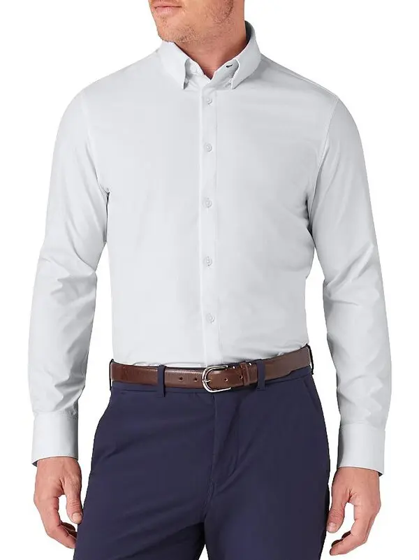 Mizzen+main Leeward Long Sleeve Dress Shirt - Sky Triangle Geo