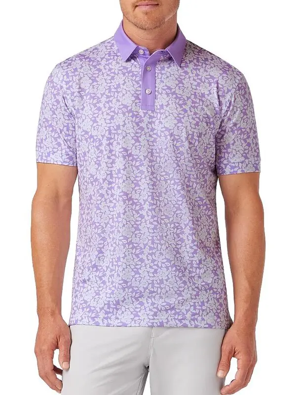 Mizzen+main Versa Short Sleeve Polo - Lavender Floral
