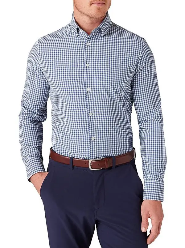 Mizzen+main Leeward Long Sleeve Dress Shirt - Coastal Fjord Alamo Gingham