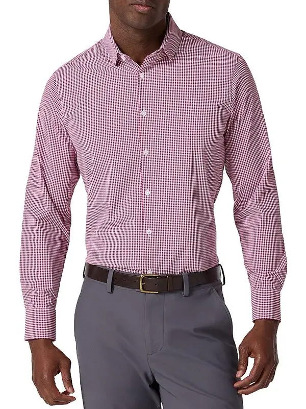 Mizzen+main Leeward Long Sleeve Dress Shirt - Dark Pink