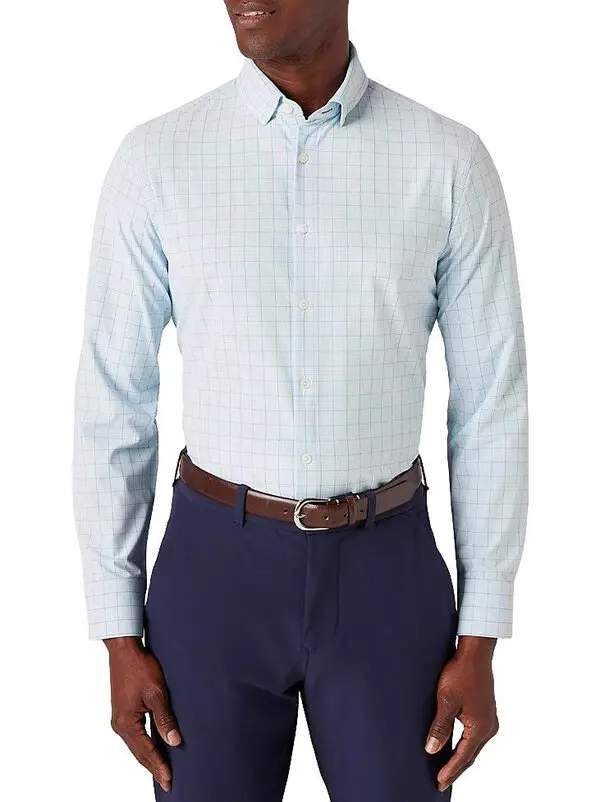 Mizzen+main Leeward Long Sleeve Dress Shirt - Sky Crayton Plaid