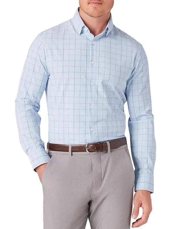 Mizzen+main Leeward Long Sleeve Dress Shirt - Sky Rodeo Plaid