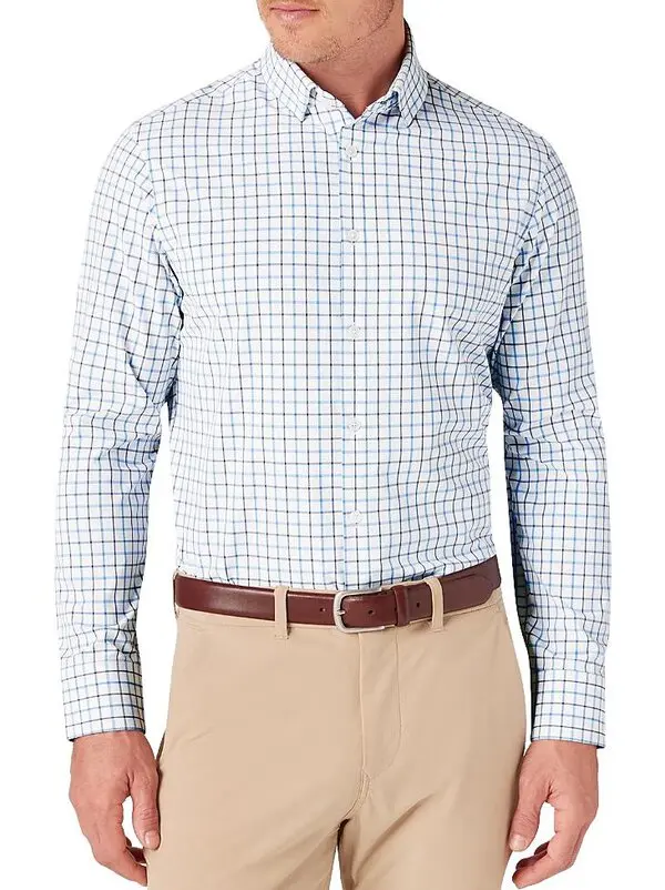 Mizzen+main Leeward Long Sleeve Dress Shirt - White Polk Plaid