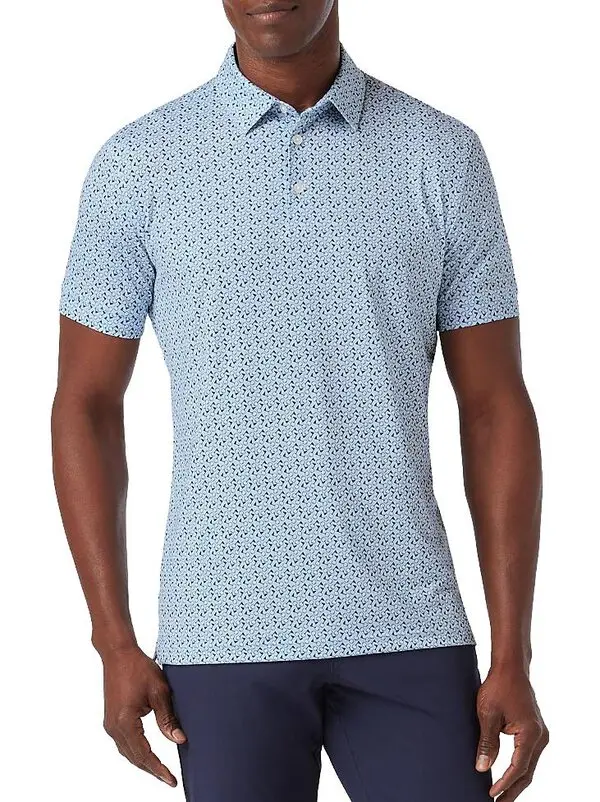Mizzen+main Versa Short Sleeve Polo - Light Cyan Mini Golf