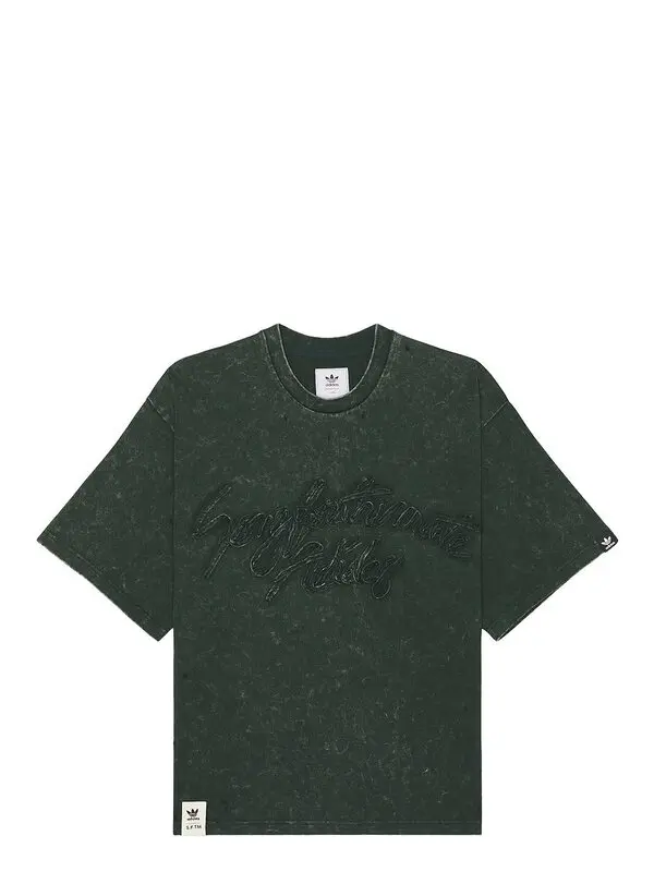 ADIDAS BY SONG FOR THE MUTE Wash Tee In Dark Green - Shadow Green