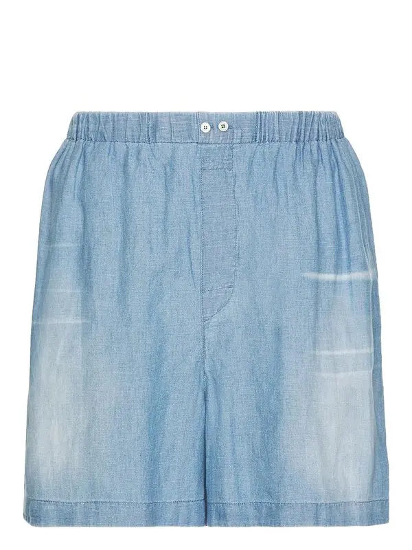 Acne Studios Ruxer Chambray Shorts - Mid Blue