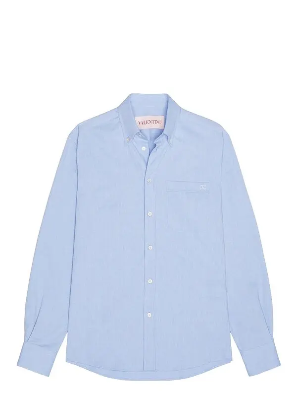 Valentino Garavani V Logo Signature Shirt In Blue - Sky Spring