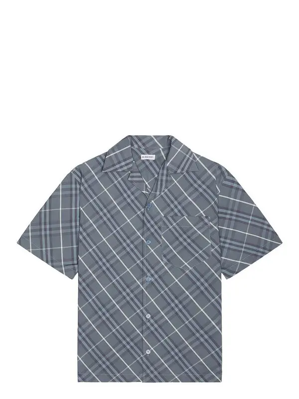 Burberry Check Havana Shirt In Slate - Pewter Ip Check