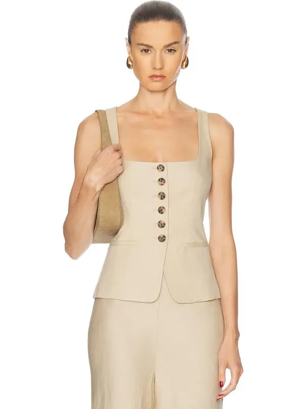 L'academie By Marianna Leala Top - Tan Beige
