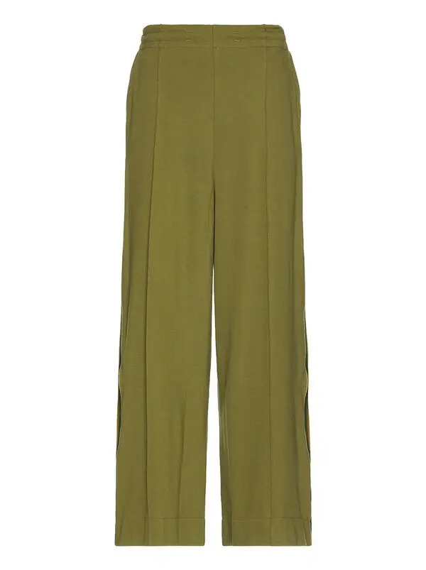 NICHOLAS DALEY Wide Leg Track Pants In Green - Army Green