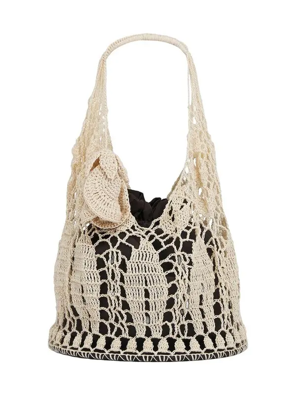 Magda Butrym Small Devana Crochet Bag - Cream