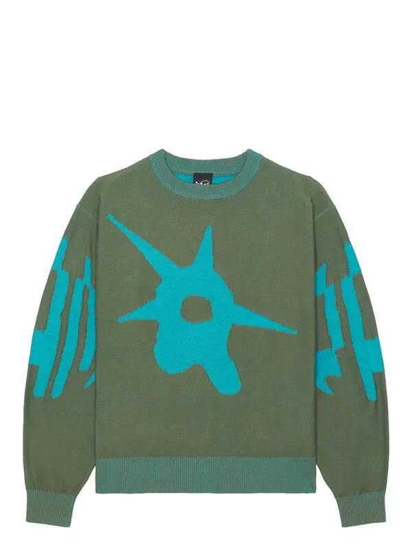 PERKS AND MINI Kuu Crew Neck Sweater - Green & Blue