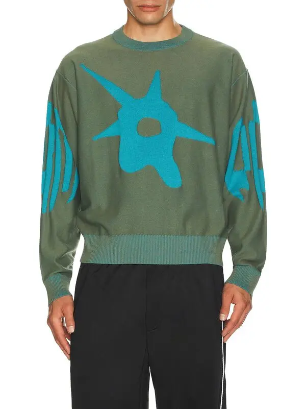PERKS AND MINI Kuu Crew Neck Sweater - Green & Blue