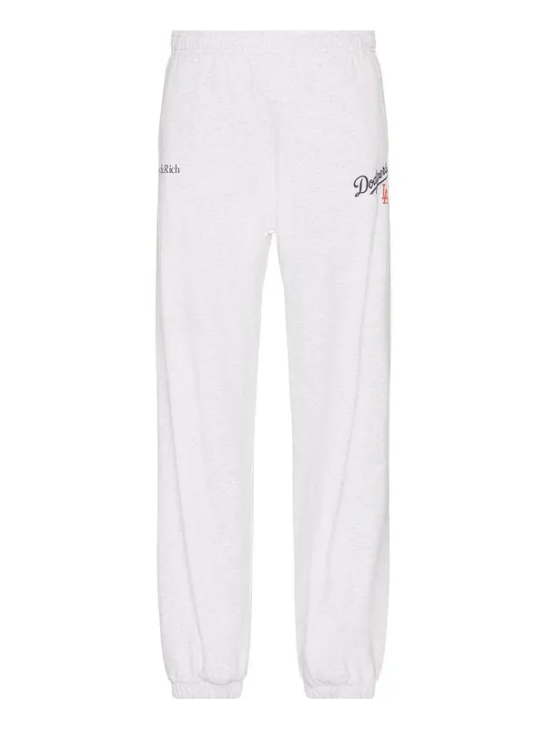 SPORTY & RICH Dodgers Serif Sweatpant In Grey - Heather Gray