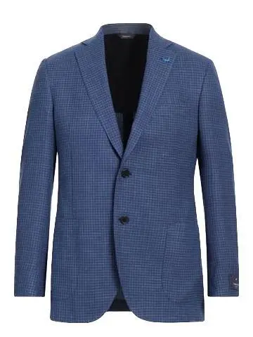 TOMBOLINI Blazer Size Virgin Wool, Silk, Linen - Navy
