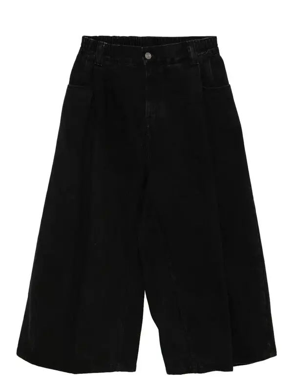 SONGZIO Structured Crop Wide Leg Denim - Black