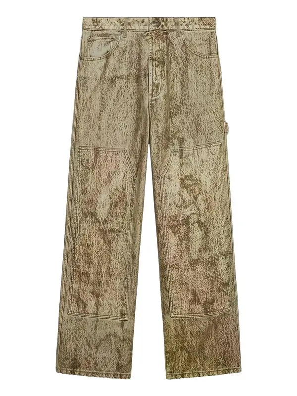 1989 STUDIO Distressed Wide Leg Cargo Trousers - Neutrals