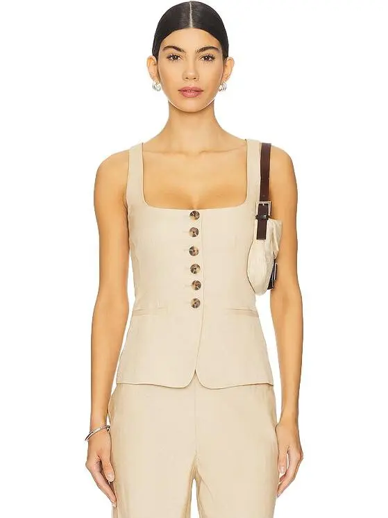 L'academie By Marianna Leala Top - Tan Beige